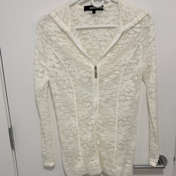 Anatomie | Tops | Anatomie White Lace Jacket | Poshmark
